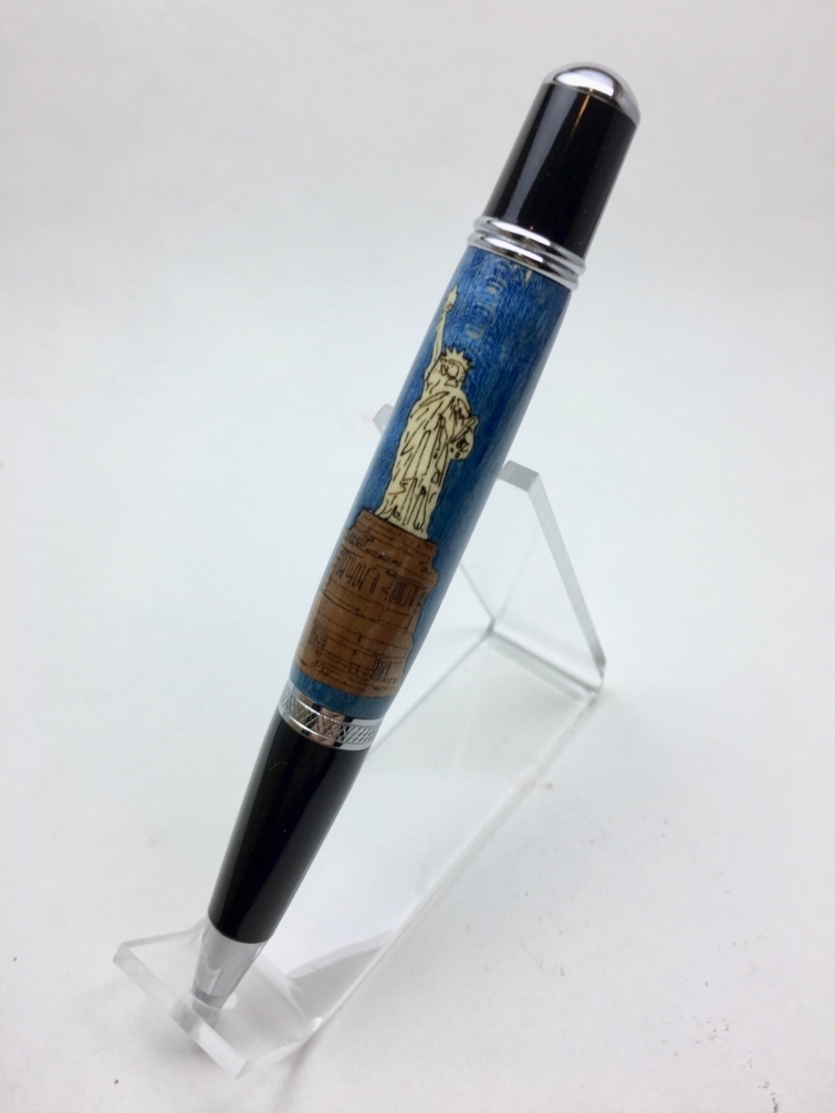 Statue of Liberty Inlay Pen - Roby Write, Handmade, Handcrafted Pens Texas